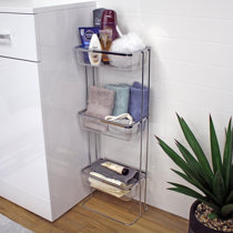 Chrome bathroom storage tower store